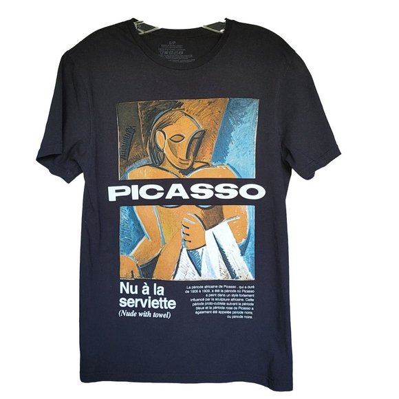 Tops | Picasso Print 10 Cotton Black Tshirt Size S | Poshmark